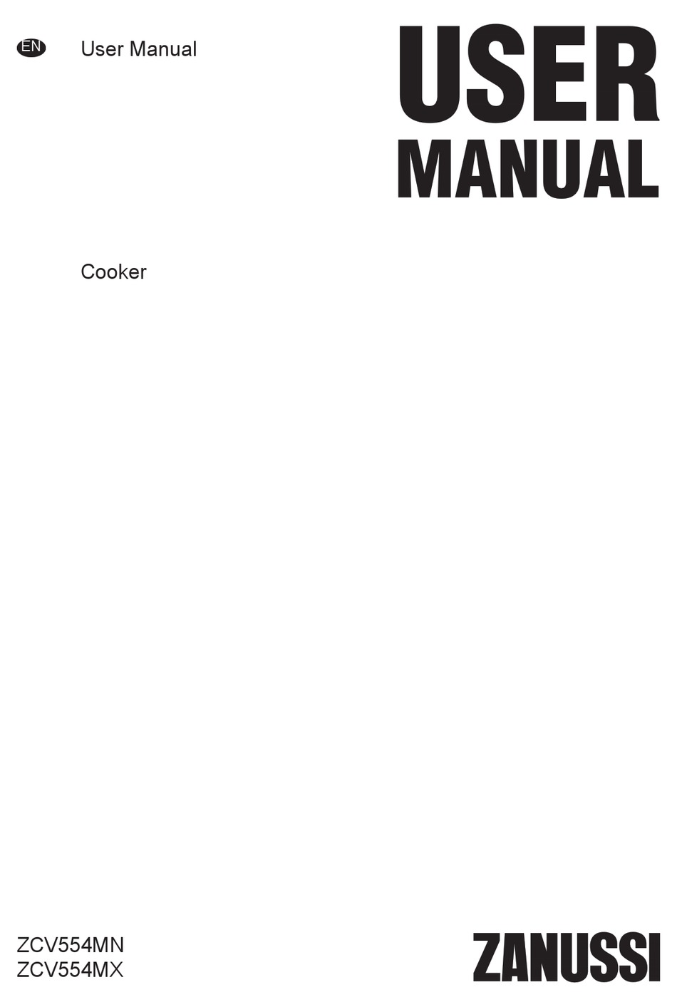 ZANUSSI ZCV554MN USER MANUAL Pdf Download | ManualsLib