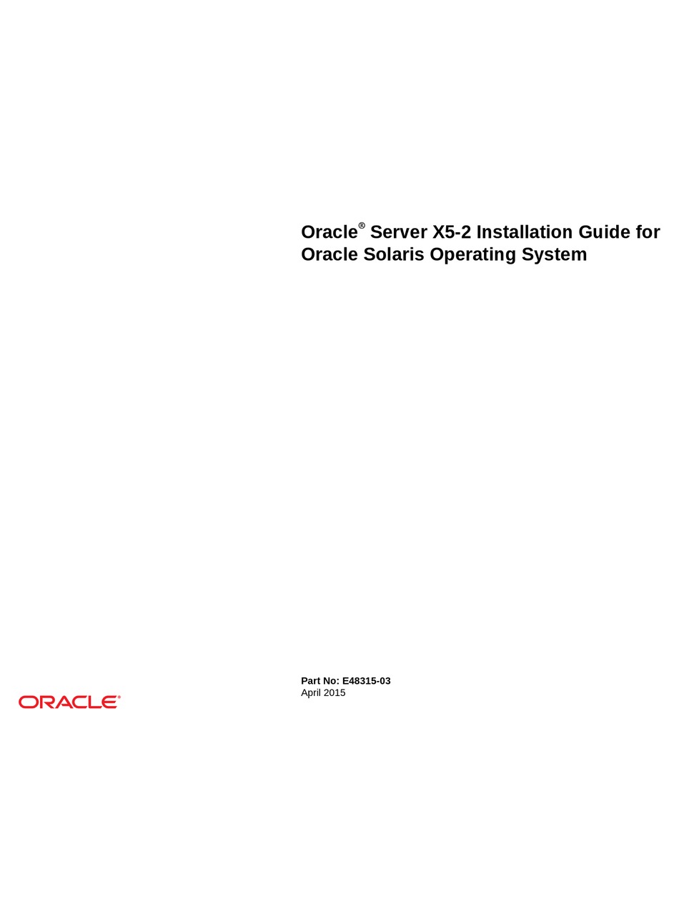 Oracle X5 2 Installation Manual Pdf Download Manualslib 