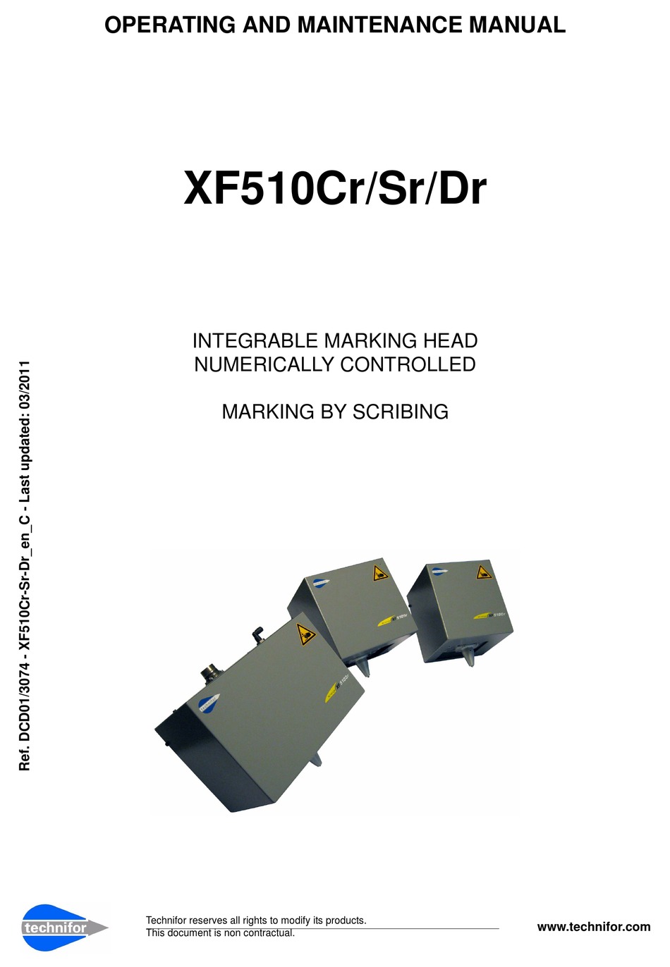 TECHNIFOR XF510CR OPERATING AND MAINTENANCE MANUAL Pdf Download ...