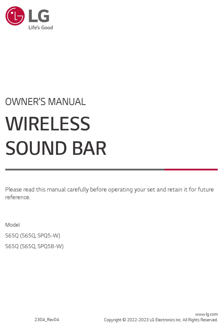 LG SPQ5B-W OWNER'S MANUAL Pdf Download | ManualsLib