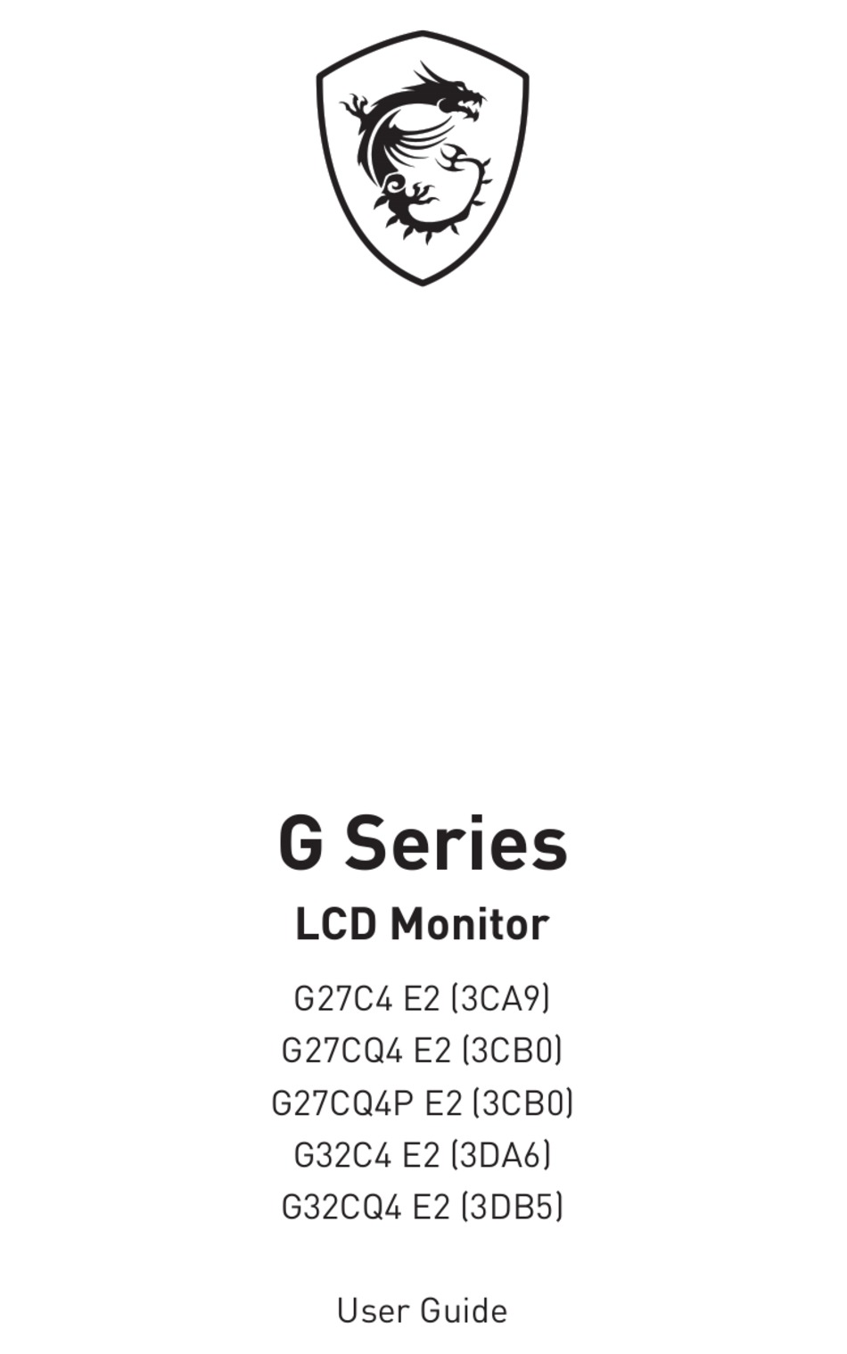 MSI G27C4 E2 USER MANUAL Pdf Download | ManualsLib