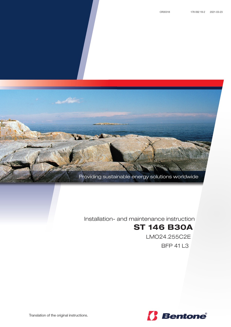 BENTONE LMO24.255C2E INSTALLATION AND MAINTENANCE INSTRUCTION Pdf ...