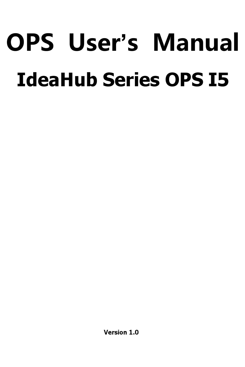 HISENSE OPS I5 USER MANUAL Pdf Download | ManualsLib