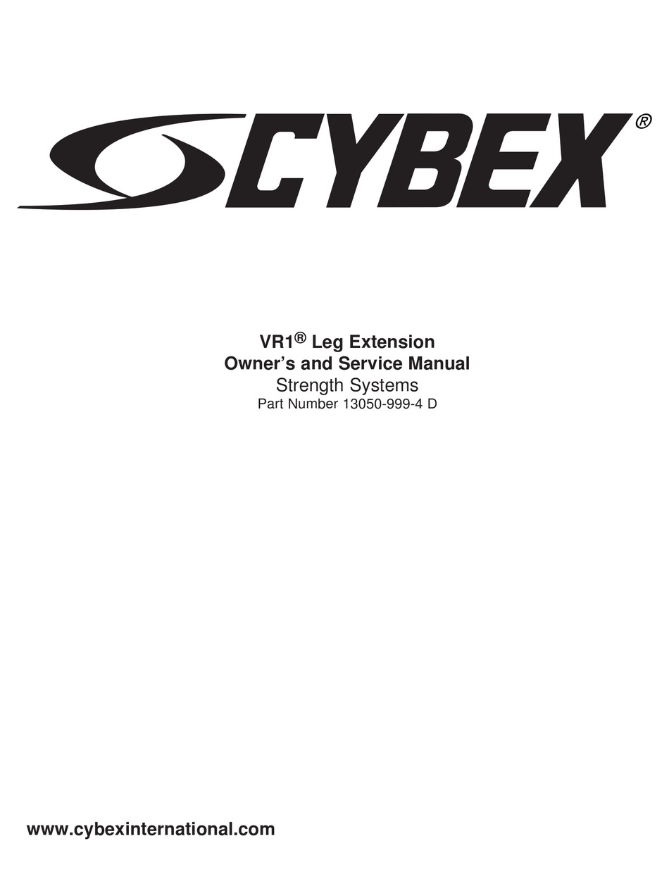 CYBEX 13050 OWNER'S AND SERVICE MANUAL Pdf Download | ManualsLib