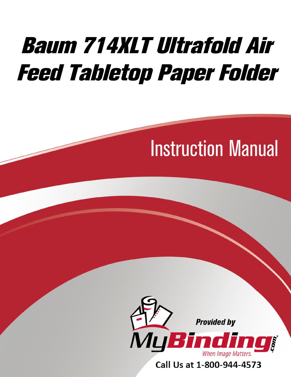 MYBINDING BAUM 714XLT INSTRUCTION MANUAL Pdf Download | ManualsLib