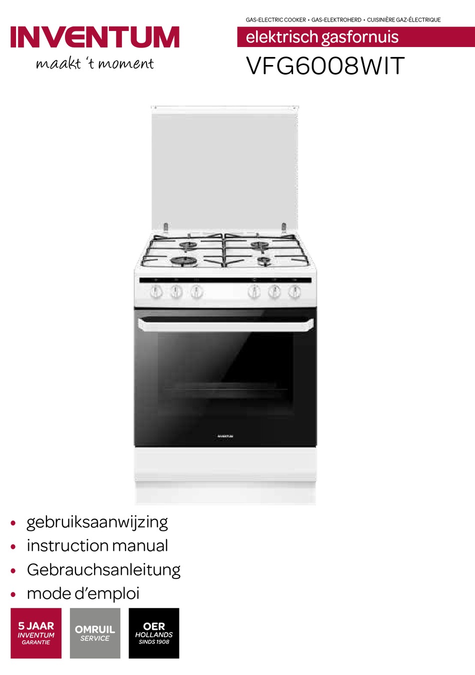 INVENTUM VFG6008WIT INSTRUCTION MANUAL Pdf Download | ManualsLib