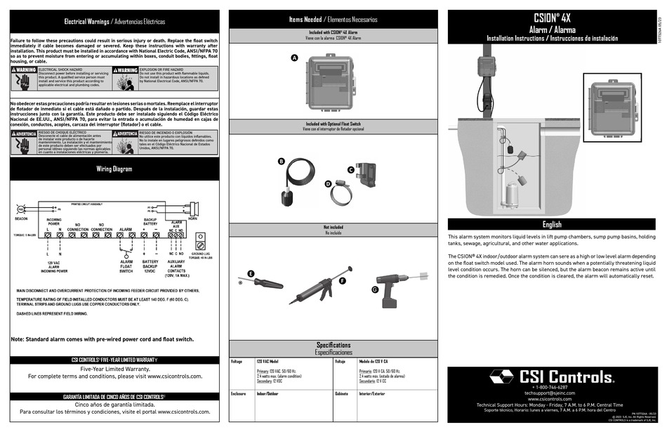 Csi Controls Csion 4x Installation Instructions Pdf Download Manualslib