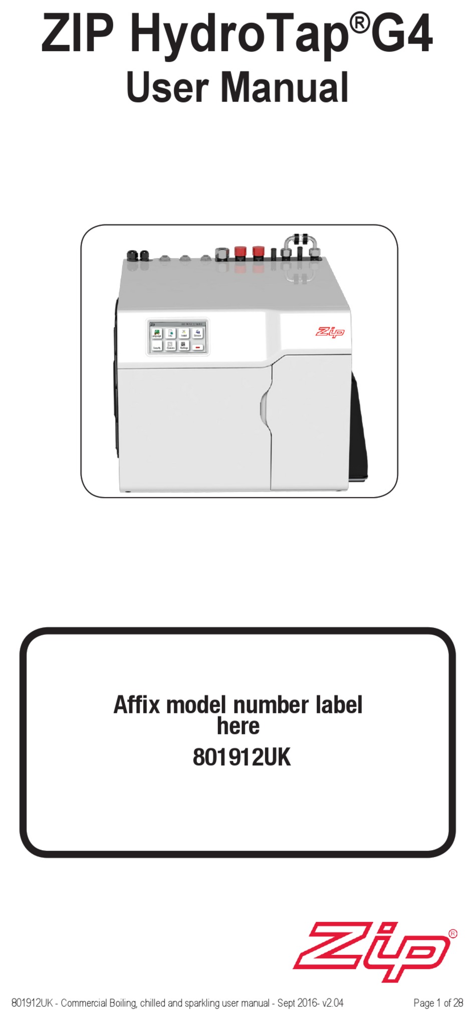 ZIP 801912UK USER MANUAL Pdf Download | ManualsLib