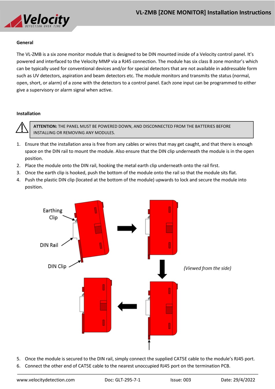 VELOCITY VL-ZMB INSTALLATION INSTRUCTIONS Pdf Download | ManualsLib