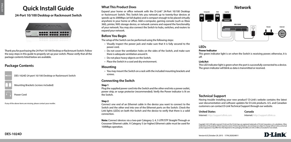 D-LINK DES-1024D QUICK INSTALL MANUAL Pdf Download | ManualsLib