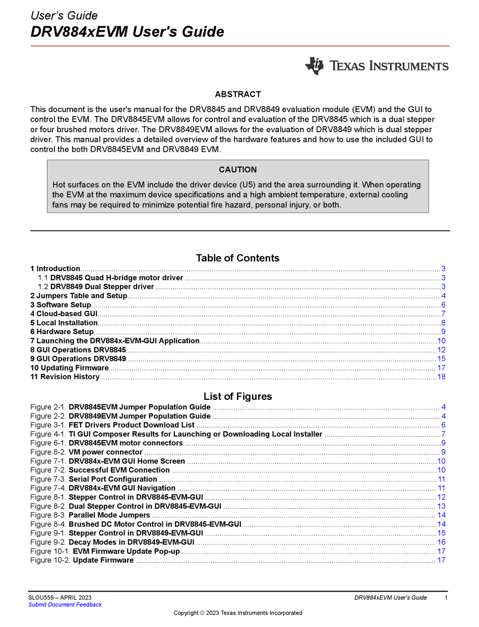 TEXAS INSTRUMENTS DRV884 EVM SERIES USER MANUAL Pdf Download | ManualsLib
