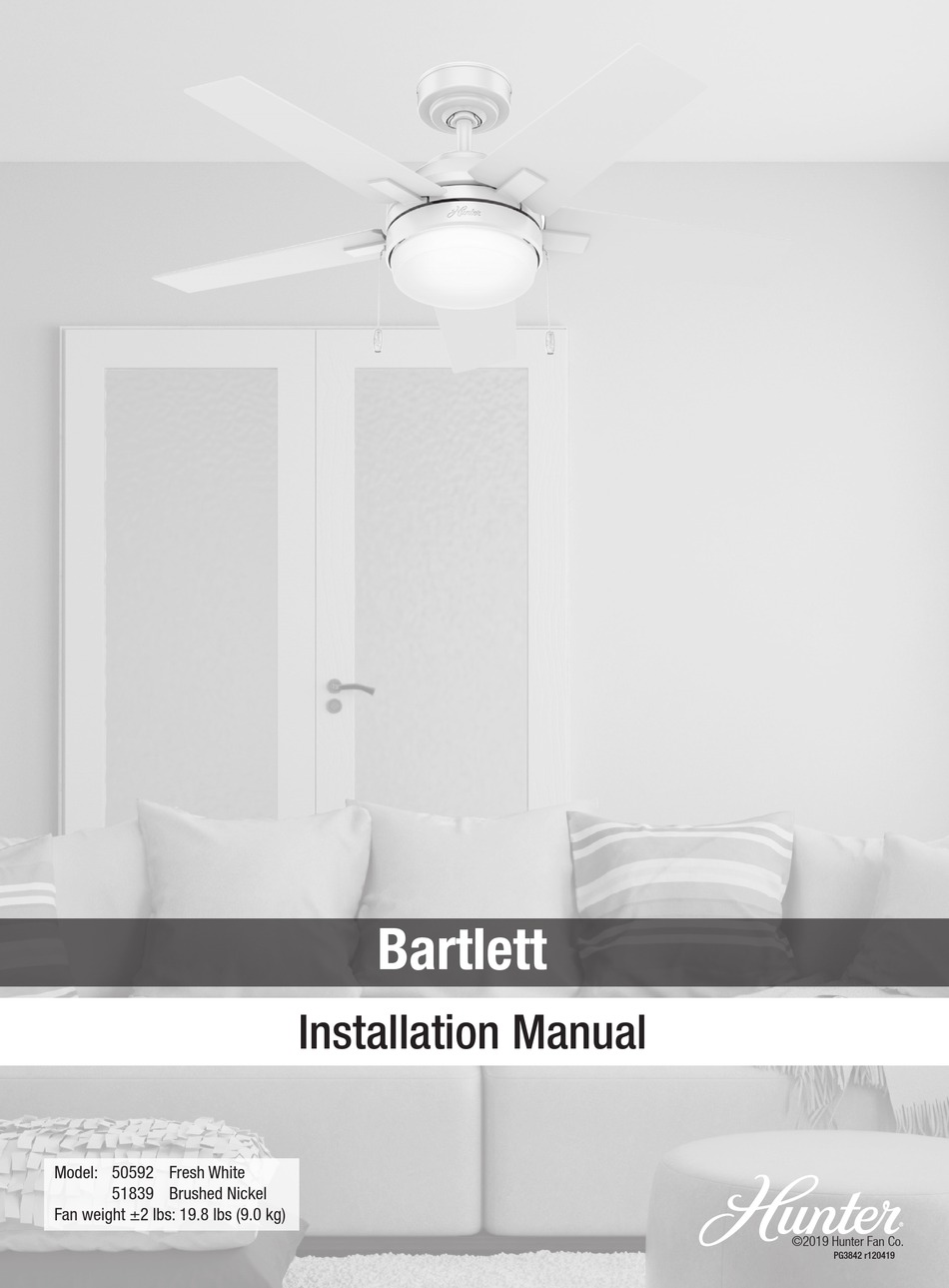 HUNTER BARTLETT INSTALLATION MANUAL Pdf Download | ManualsLib
