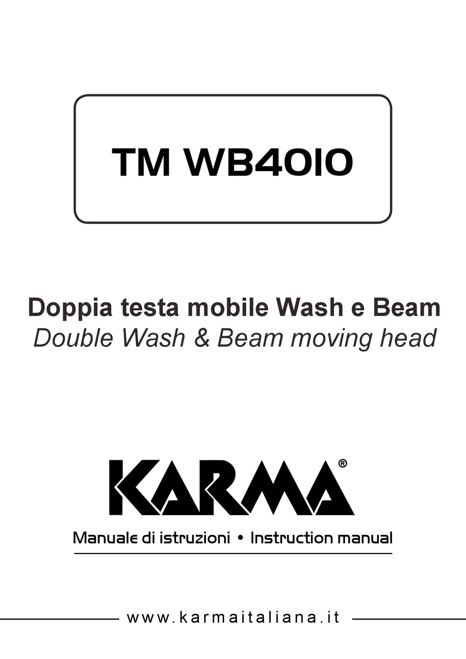 KARMA TM WB4010 INSTRUCTION MANUAL Pdf Download | ManualsLib