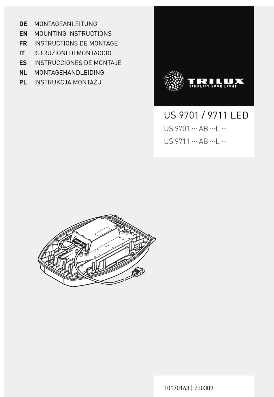 TRILUX US 9701 LED SERIES MOUNTING INSTRUCTIONS Pdf Download | ManualsLib