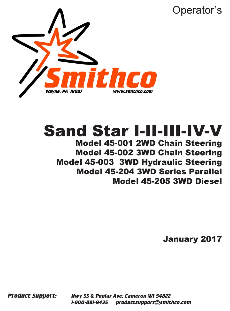 SMITHCO SAND STAR III OPERATOR'S MANUAL Pdf Download | ManualsLib