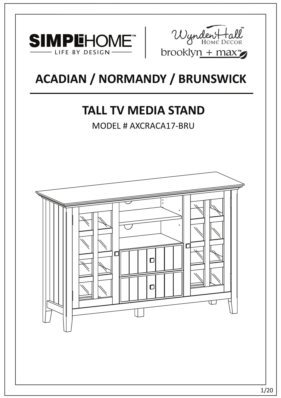 SIMPLIHOME WYNDENHALL BROOKLYN+MAX AXCRACA17-BRU MANUAL Pdf Download | ManualsLib