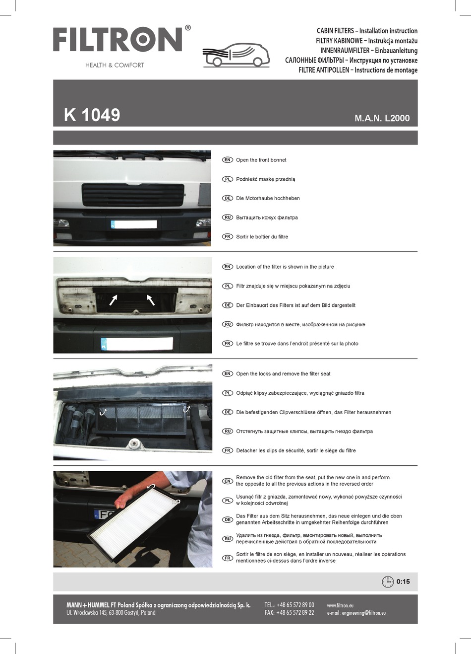FILTRON K 1049 INSTALLATION INSTRUCTIONS Pdf Download | ManualsLib
