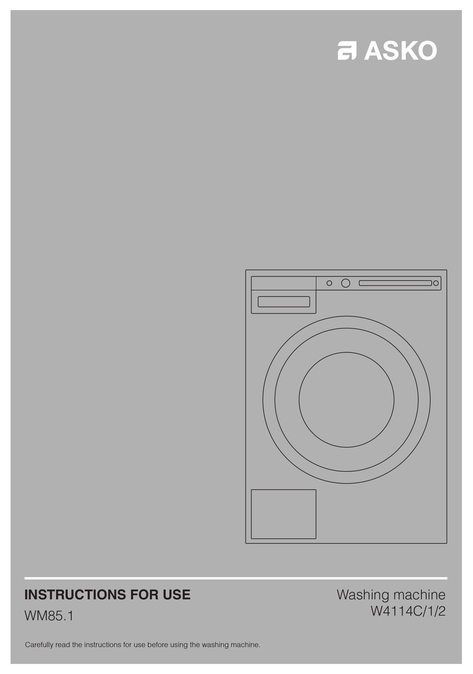 ASKO W4114C/1/2 INSTRUCTIONS FOR USE MANUAL Pdf Download | ManualsLib