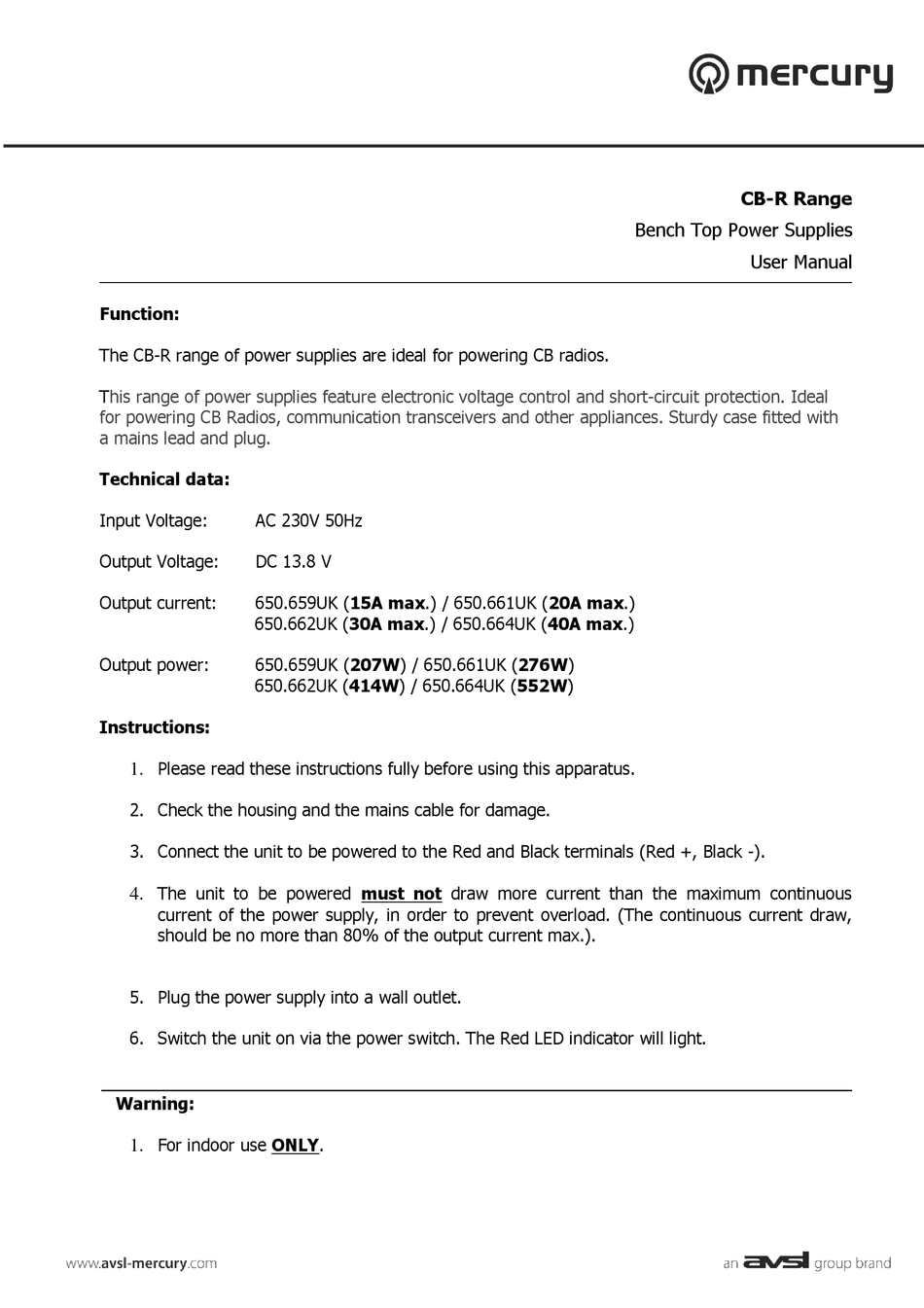 MERCURY 650.659UK USER MANUAL Pdf Download | ManualsLib