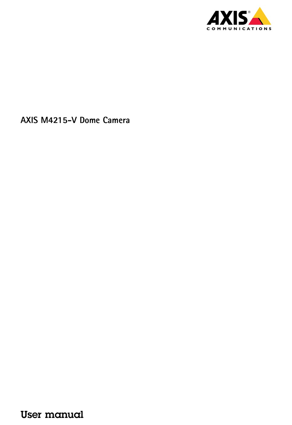 AXIS M4215-V USER MANUAL Pdf Download | ManualsLib