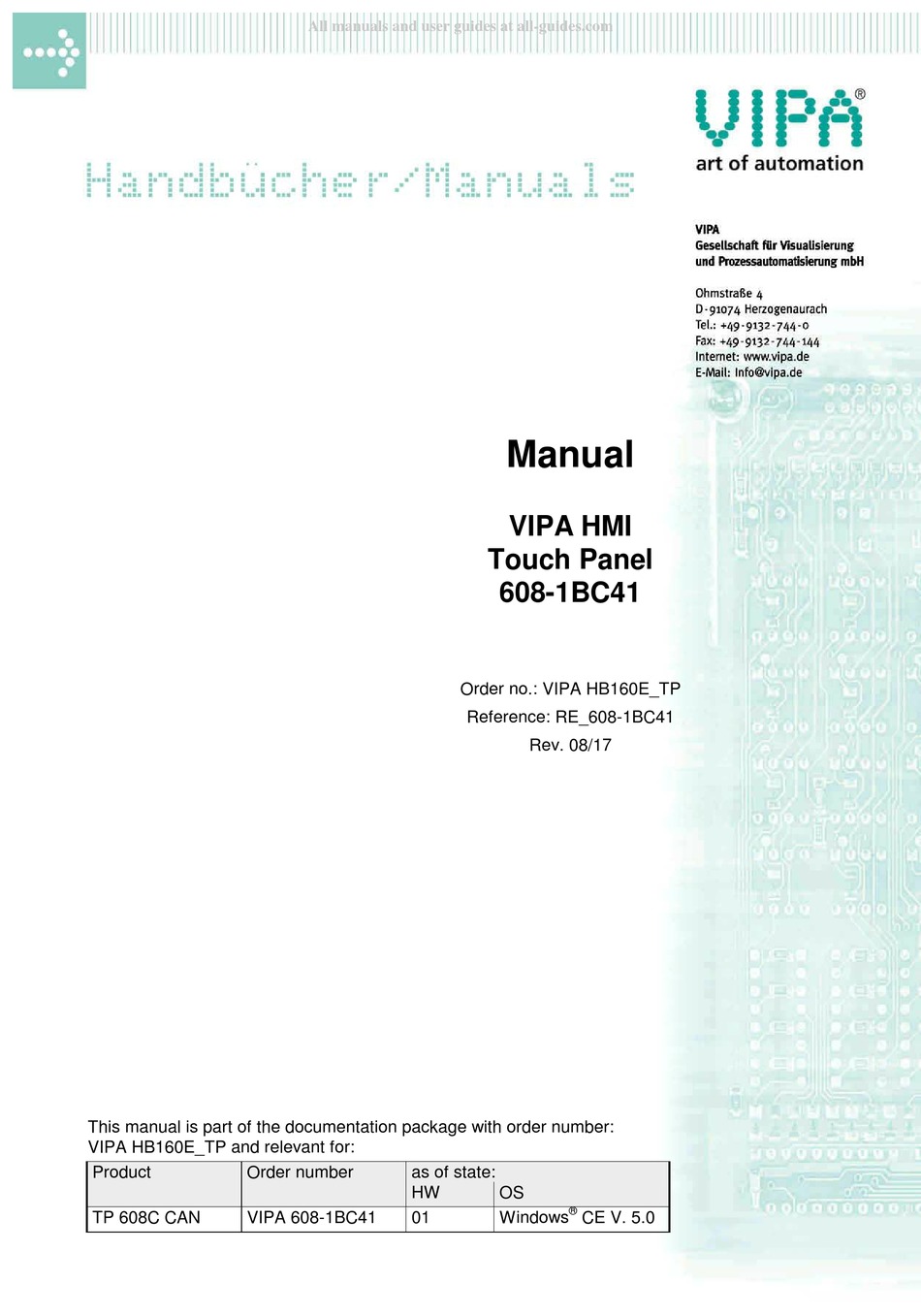 VIPA 608-1BC41 MANUAL Pdf Download | ManualsLib