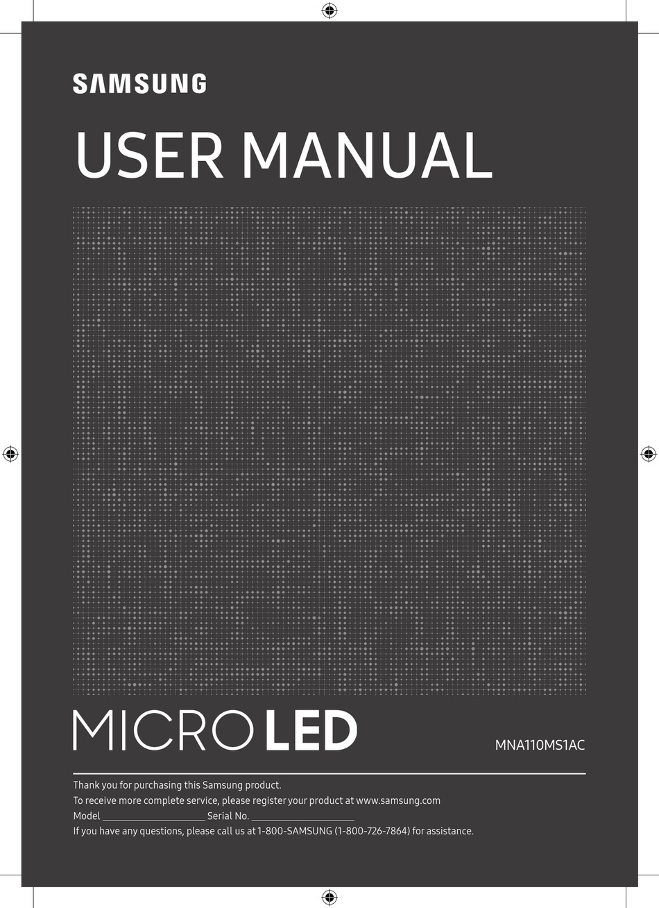 SAMSUNG MICRO LED MNA110MS1AC USER MANUAL Pdf Download | ManualsLib