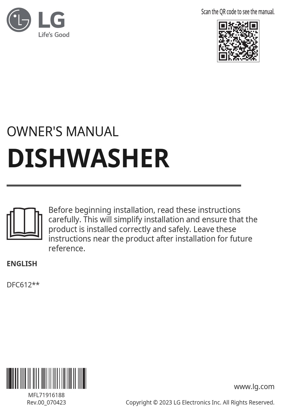 LG DFC612 SERIES OWNER'S MANUAL Pdf Download | ManualsLib