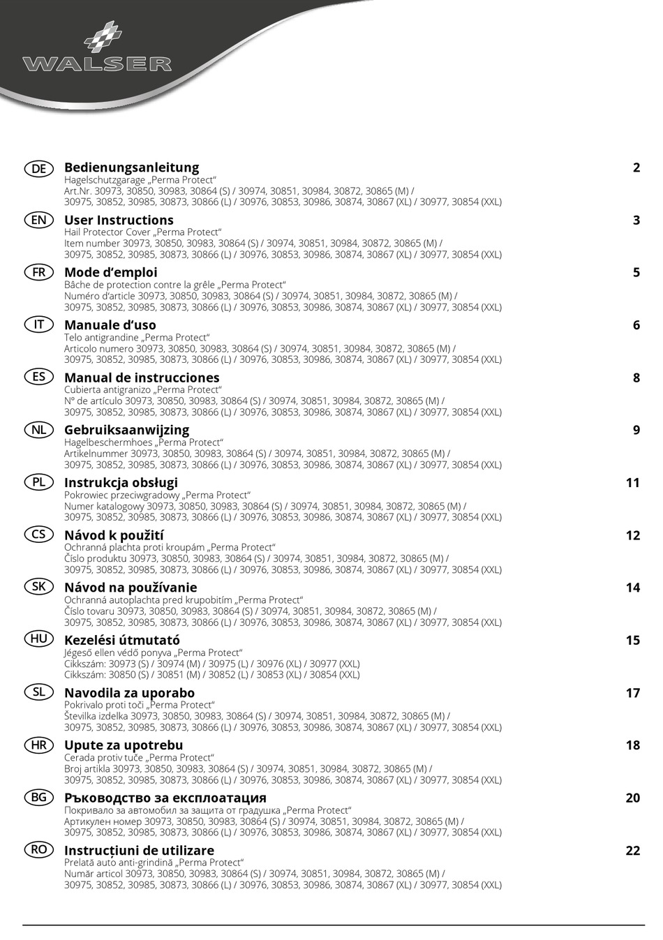 WALSER 30973 USER INSTRUCTIONS Pdf Download | ManualsLib