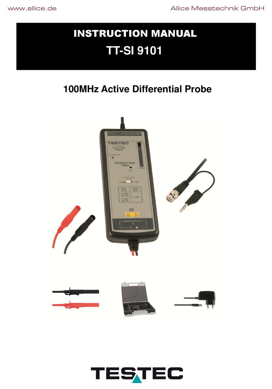 Allice Messtechnik Testec Tt Si 9101 Instruction Manual Pdf Download