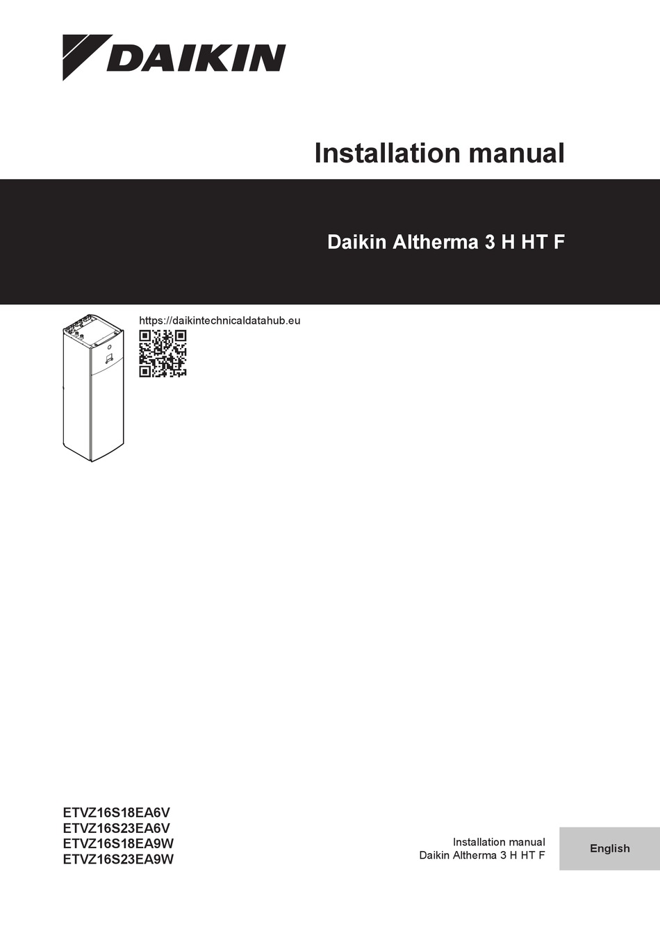 DAIKIN ETVZ16S23EA9W INSTALLATION MANUAL Pdf Download | ManualsLib