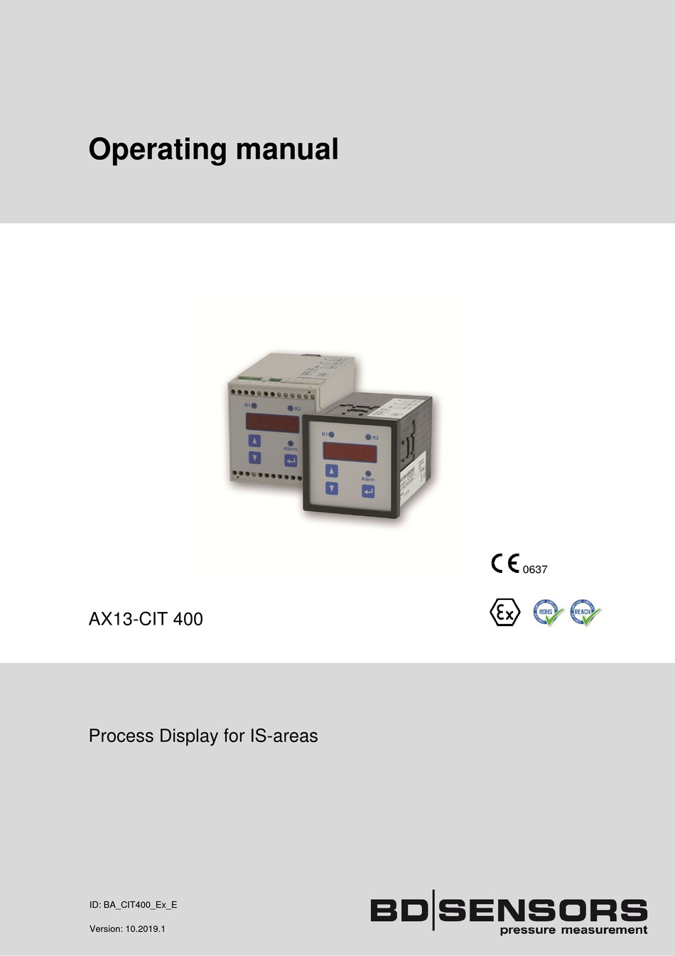 BD SENSORS AX13-CIT 400 OPERATING MANUAL Pdf Download | ManualsLib