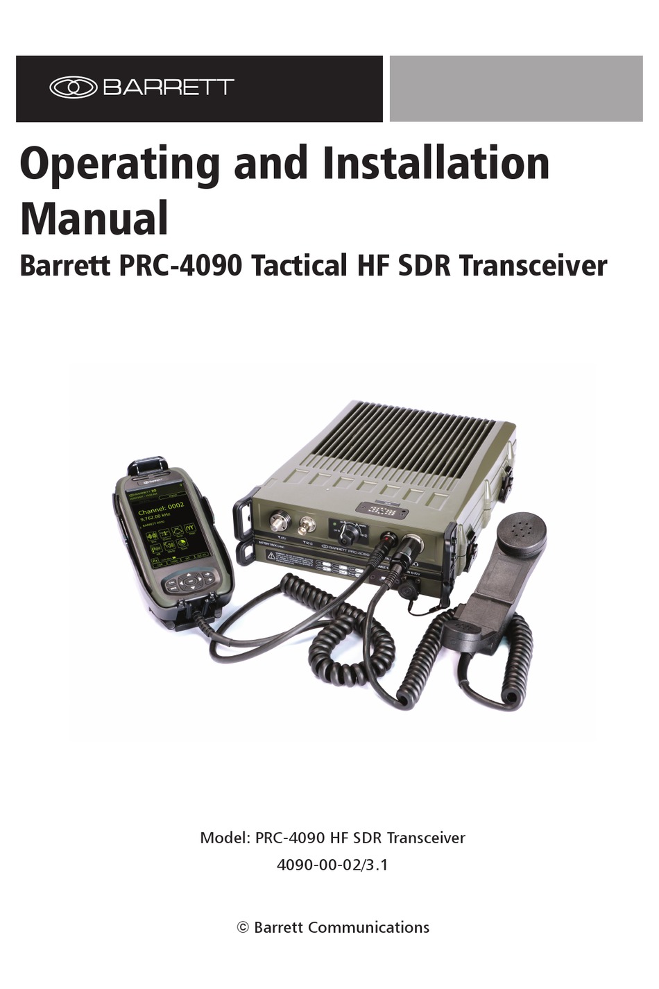 BARRETT PRC-4090 OPERATING AND INSTALLATION MANUAL Pdf Download ...