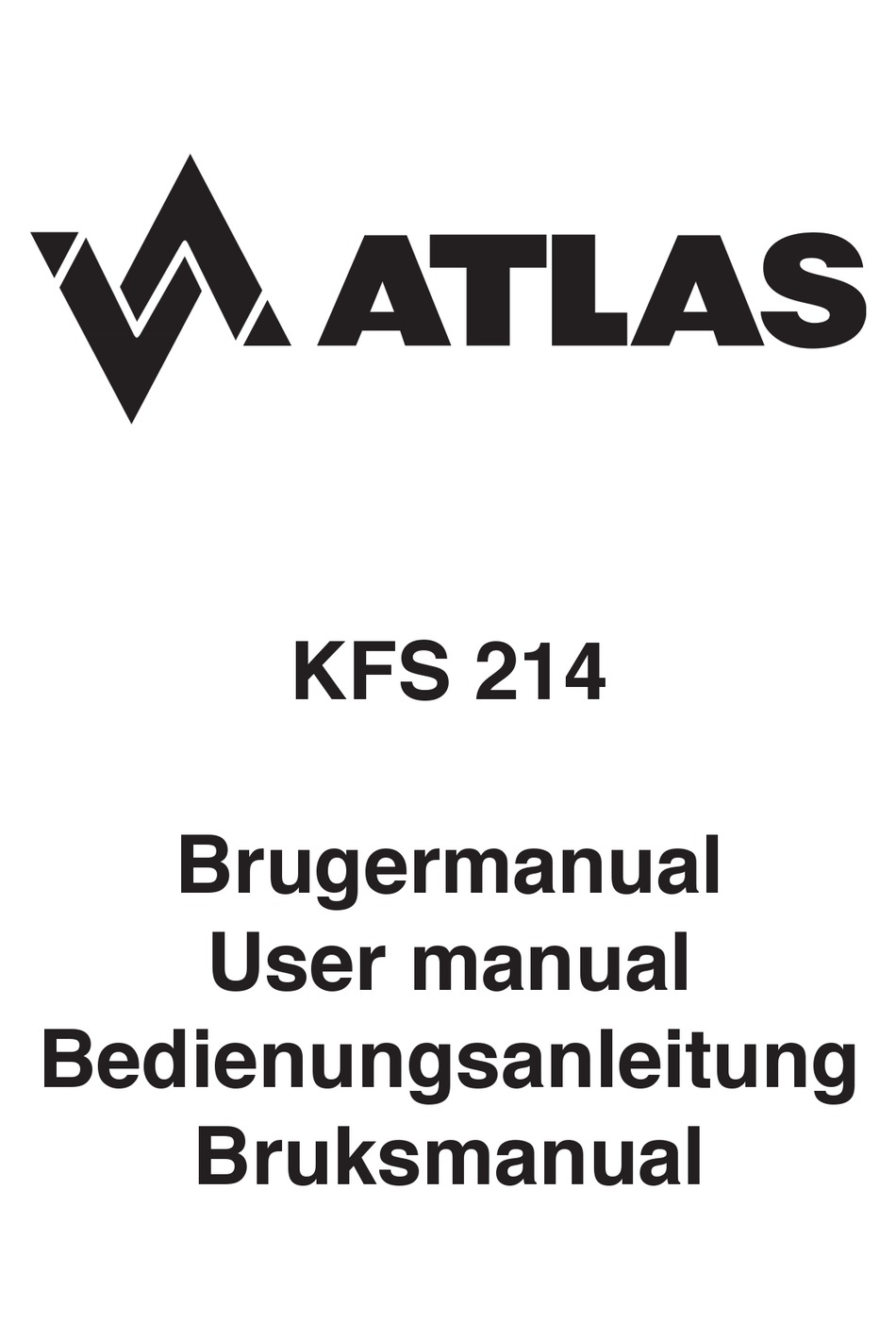 ATLAS KFS 214 USER MANUAL Pdf Download | ManualsLib