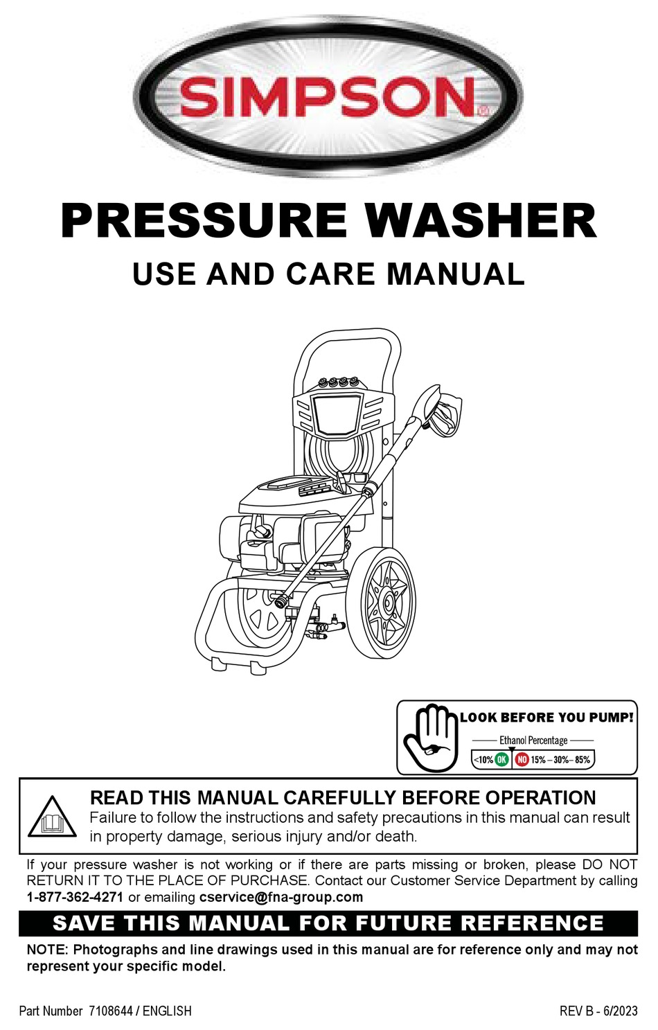 SIMPSON 7108644 USE AND CARE MANUAL Pdf Download | ManualsLib