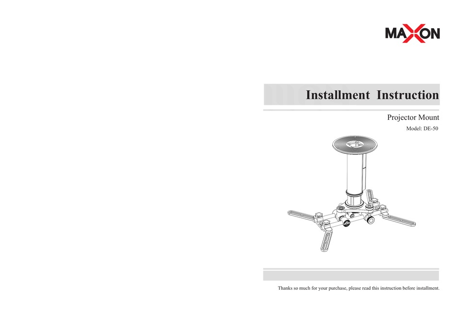 MAXON DE-50 INSTALLMENT INSTRUCTIONS Pdf Download | ManualsLib