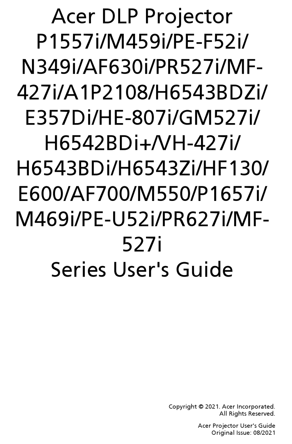 ACER M459I SERIES USER MANUAL Pdf Download | ManualsLib