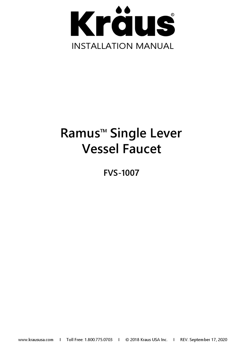 KRAUS RAMUS GVR-204-RE INSTALLATION MANUAL Pdf Download | ManualsLib