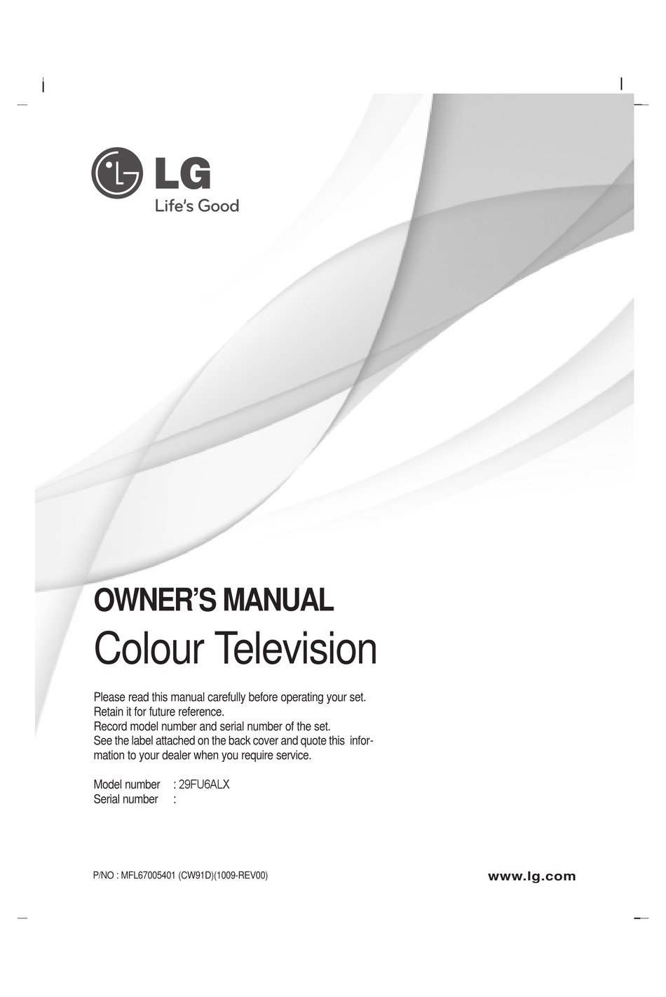 LG 29FU6ALX OWNER'S MANUAL Pdf Download | ManualsLib