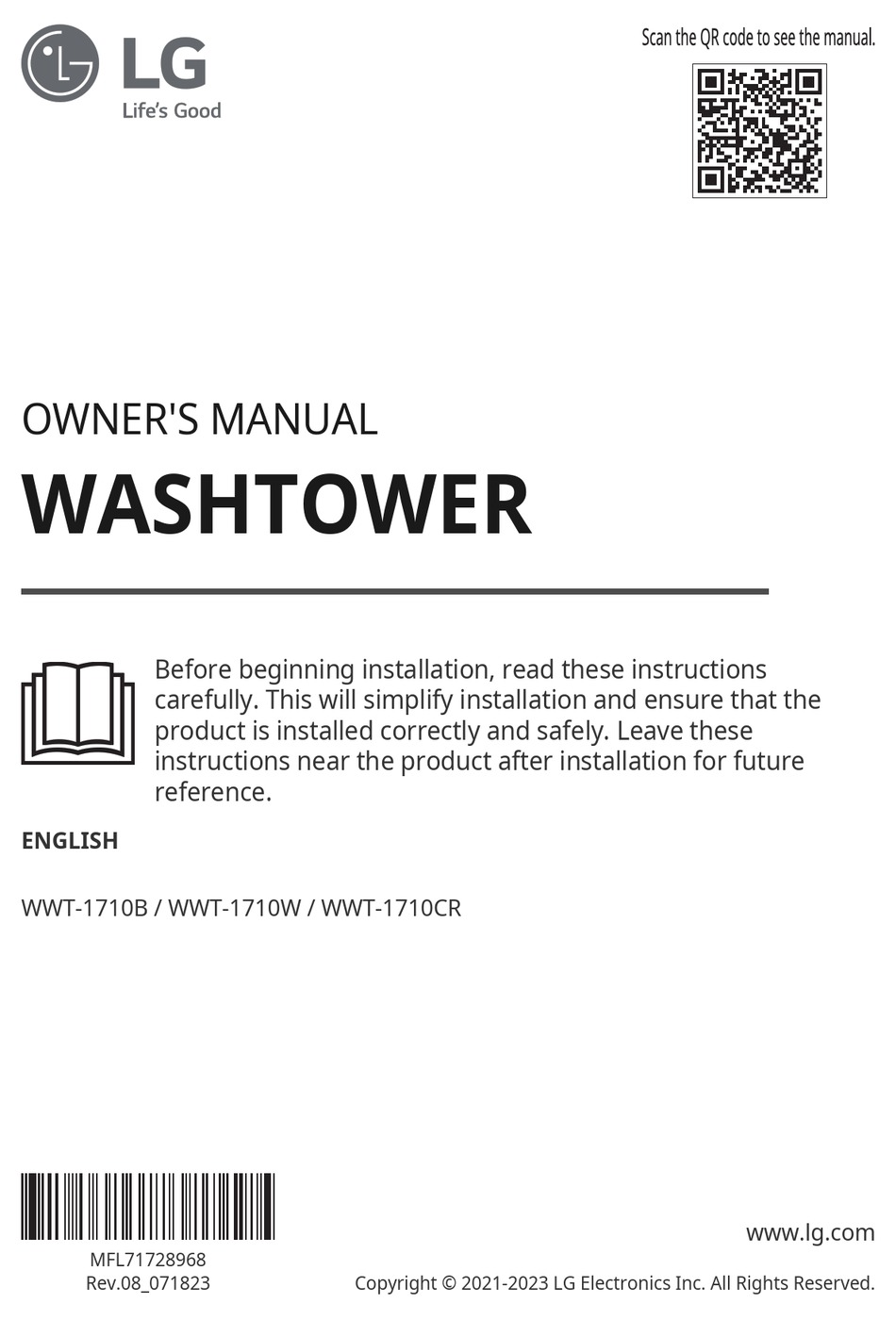 LG WWT-1710CR OWNER'S MANUAL Pdf Download | ManualsLib