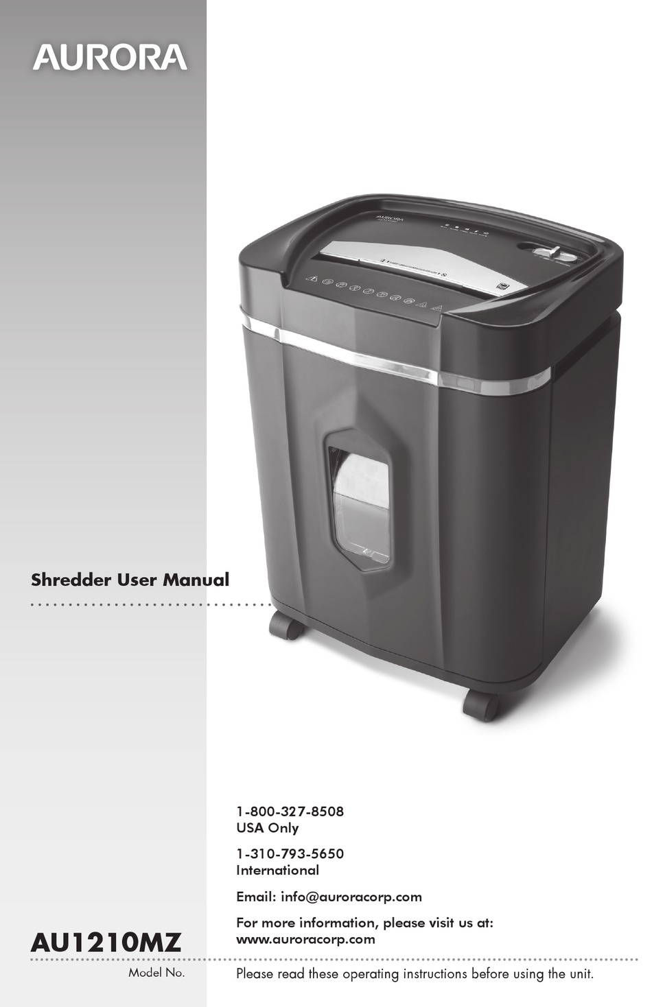 AURORA AU1210MZ USER MANUAL Pdf Download | ManualsLib