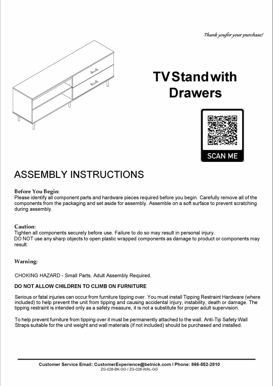 BELNICK ZG-028-BK-GG ASSEMBLY INSTRUCTIONS MANUAL Pdf Download | ManualsLib