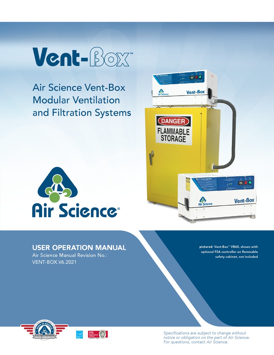 AIR SCIENCE VENT-BOX USER'S OPERATION MANUAL Pdf Download | ManualsLib