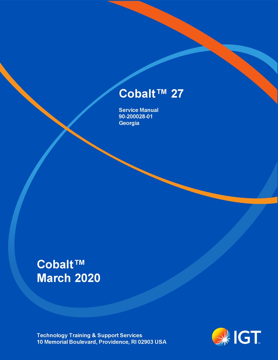 IGT COBALT 27 SERVICE MANUAL Pdf Download | ManualsLib