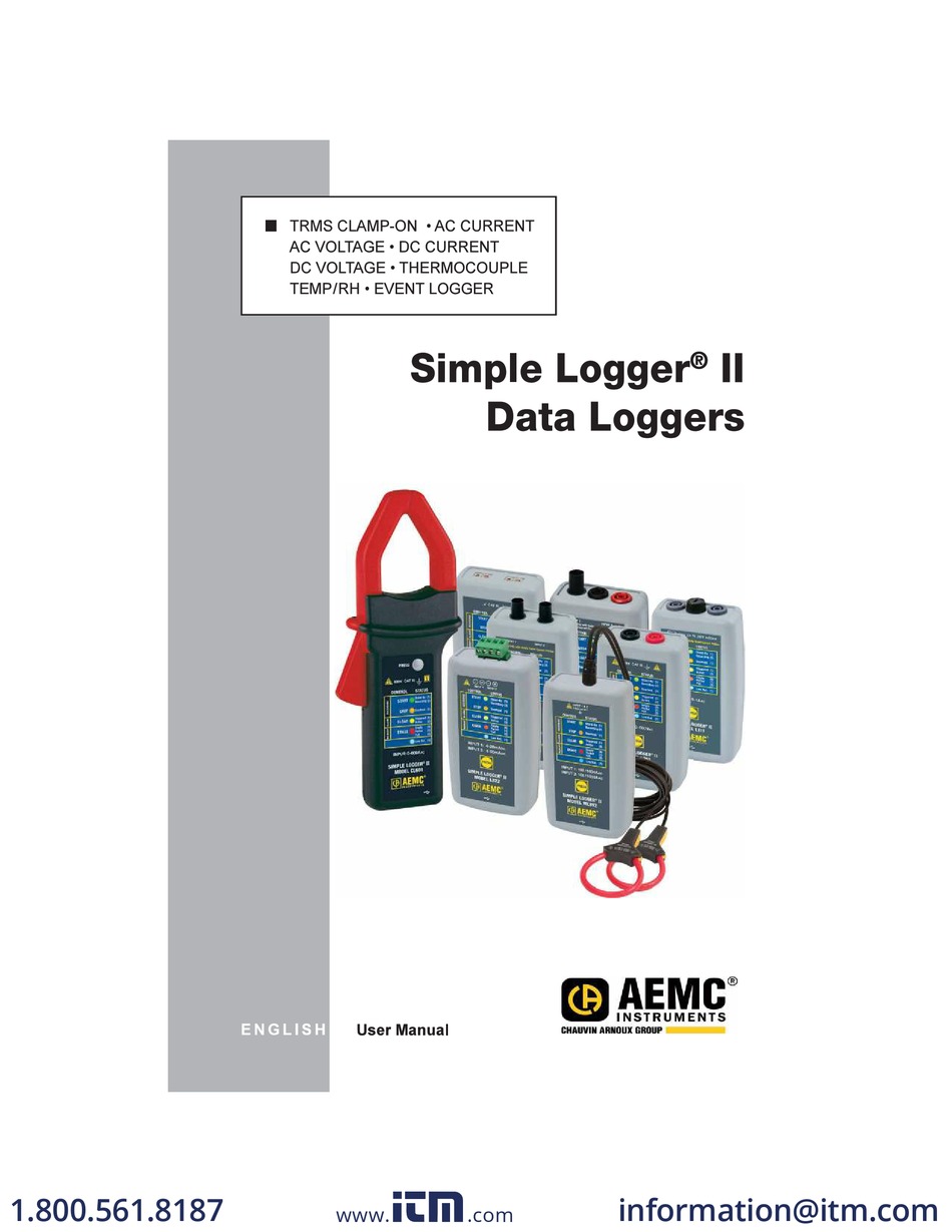 AEMC SIMPLE LOGGER II USER MANUAL Pdf Download | ManualsLib