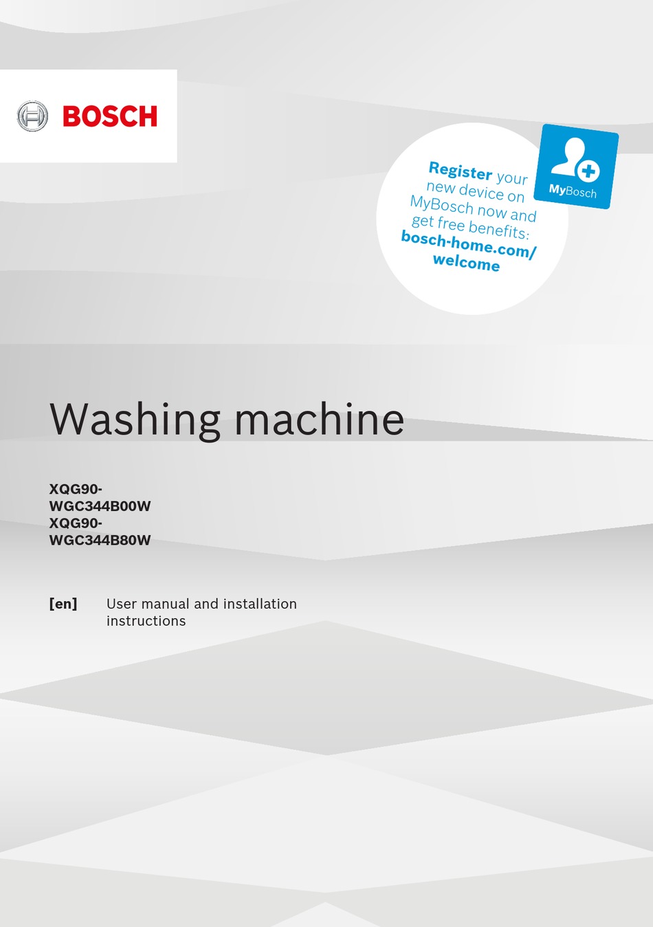 BOSCH XQG90-WGC344B00W USER MANUAL Pdf Download | ManualsLib