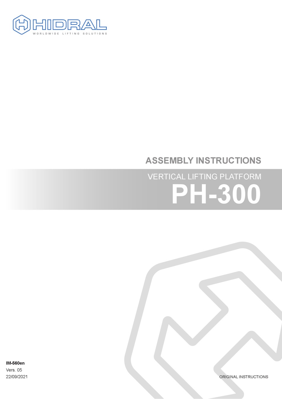 HIDRAL PH-300 ASSEMBLY INSTRUCTIONS MANUAL Pdf Download | ManualsLib