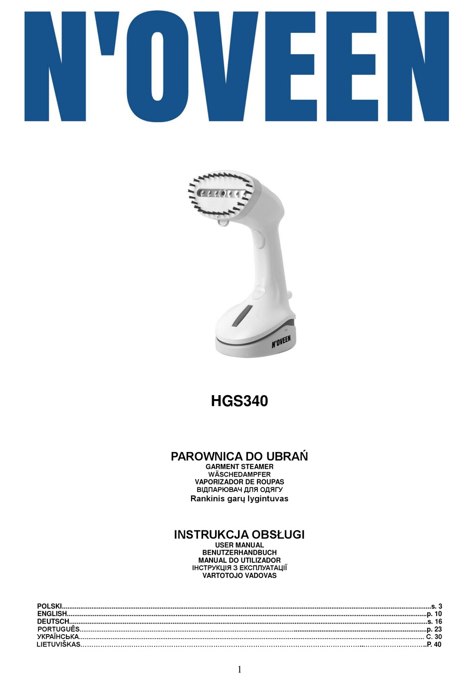 N'OVEEN HGS340 USER MANUAL Pdf Download | ManualsLib