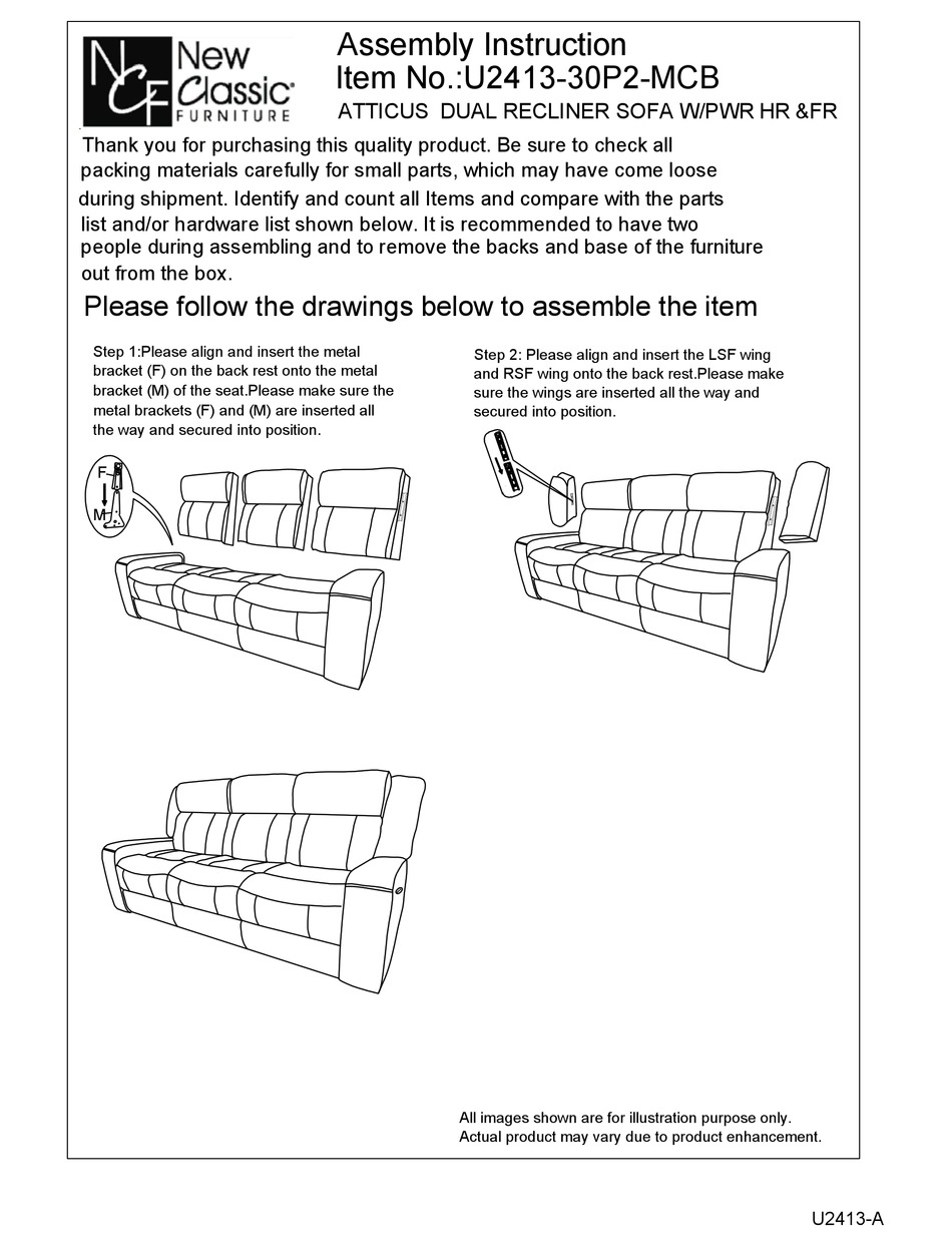 NEW CLASSIC FURNITURE U2413-30P2-MCB ASSEMBLY INSTRUCTION Pdf Download ...