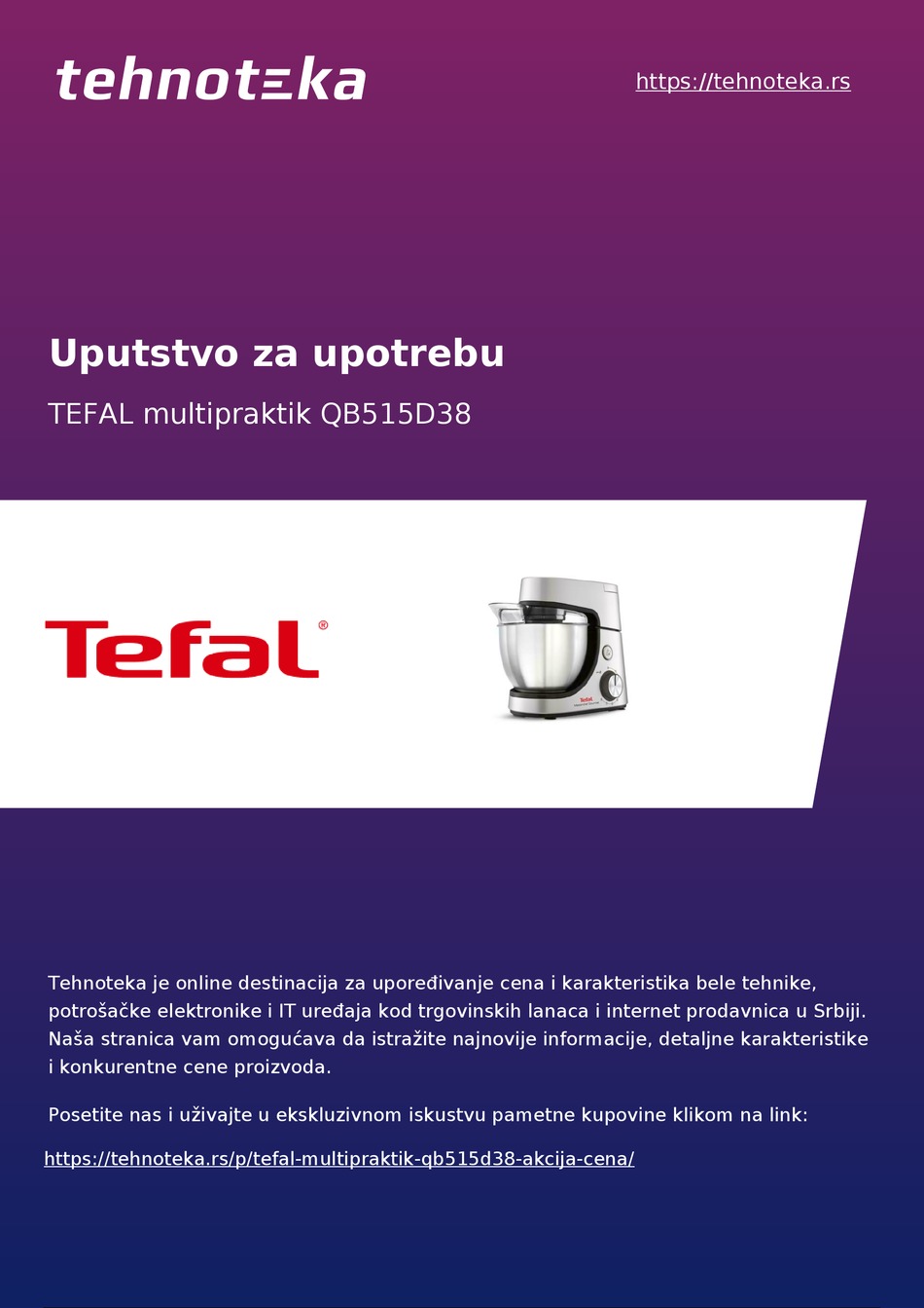 TEFAL QB515D38 MANUAL Pdf Download | ManualsLib