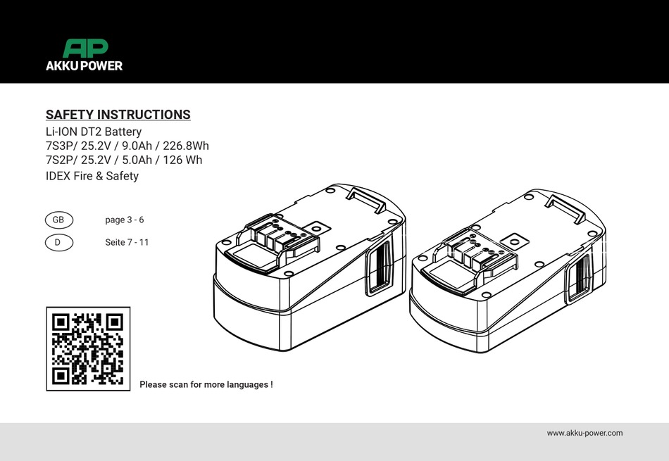AKKU POWER 7S3P SAFETY INSTRUCTION Pdf Download | ManualsLib